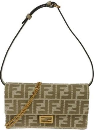 Fendi Pre-owned Sacoche Baguette en Tissu - Femme - Pre-owned - Beige - Taille: ONE Size