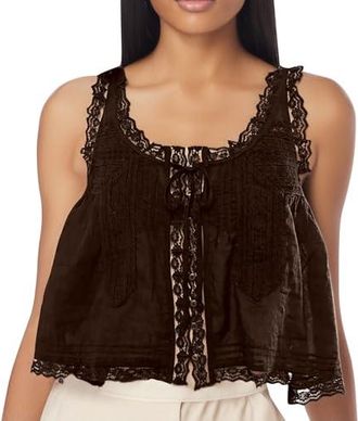 Generic D&eacute;bardeur Femme Maillot De Corps D&eacute;bardeur ajust&eacute; avec Dentelle, Parfait pour Un Look f&eacute;minin sous Une Veste ou Un Cardigan Pendant l&eacute;t&eacute;