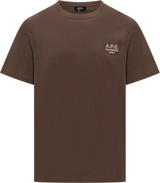 A.P.C. A.p.c., Homme, Tops, Brun, Taille: M T-Shirt avec Logo Brod&eacute;