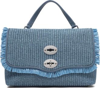 Zanellato Femme, Sacs, Bleu, Taille: ONE Size Sac Postina Tiss&eacute; avec D&eacute;tails de Franges