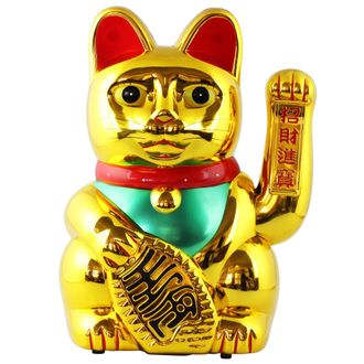 Freak Scene Gl&uuml;ckskatze - Maneki-Neko - Winkekatze - 30 cm - Gold