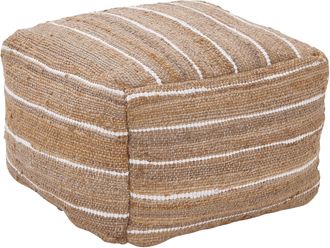 Butlers Pouf Sitzwürfel (50 x 50 x 35 cm) -All Nature- Sitzhocker Beige aus Hanf und Baumwolle ideal als Fußablage für Sessel, Bodenkissen oder Fußhocker für 