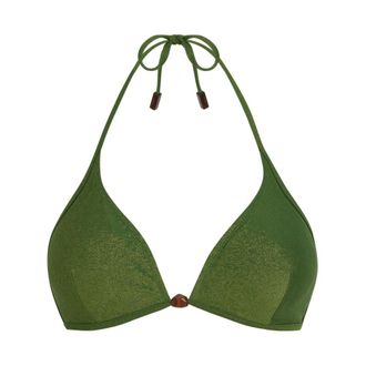 Vilebrequin Haut de bikini triangle en jersey iris&eacute; - Femme - Maillots de bain - Vert - Taille: 40 FR
