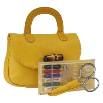 Gucci Sac Vintage en Cuir Pre-owned - Femme - Pre-owned - Jaune - Taille: ONE Size