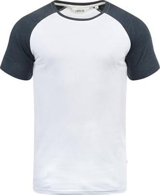 Solid SDBastian Homme T-Shirt &agrave; Manches Courtes et col Rond M&eacute;lange de Coton Regular Fit, Taille:2XL, Couleur:White Blue Melange (B0001)