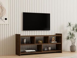Hanah Home Scandinavian TV Stand, Walnut Finish, 117.5 x 55 x 28 cm | 100% Melamine Coated Particle Board, 18 mm Thick | Stylish & Functional for Modern Living R