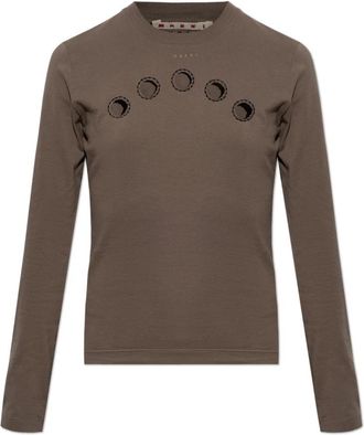 Marni Langarm-Oberteil aus Baumwolle - - Tops - Damen - Braun - 2XS