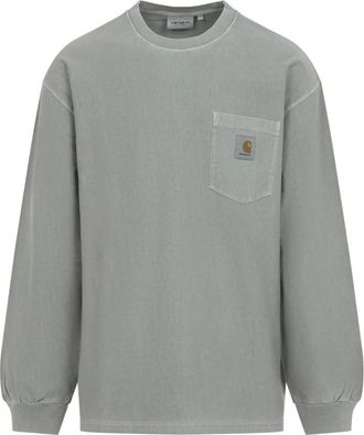 Carhartt Work in Progress Homme, Tops, Vert, Taille: XL L/S Loose Pocket T-Shirt