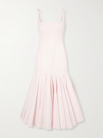 Jacquemus Robe Midi En Popeline De Coton &Agrave; Plis La Robe Agave - Rose