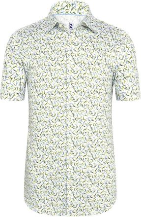DeSoto Gemustertes Jersey-Kurzarmhemd mit Kentkragen, Slim in