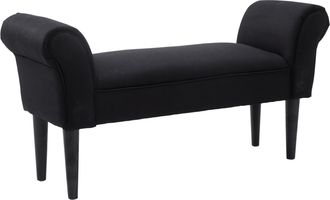 HOMCOM Sitzbank Polsterbank mit Segelstoff, Armlehne Flurbank mit Holzrahmen, Schuhbank für Schlafzimmer, Wohnzimmer, Flur 102 x 36 x 51 cm Grauweiß