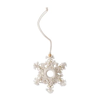 DOITOOL Auto Spiegelanh&auml;nger Schneeflocke Gewebter Autoanh&auml;nger Wei&szlig; R&uuml;ckspiegel Deko f&uuml;r Weihnachts und Winter Autozubeh&ouml;r