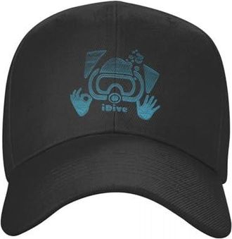 Generic Casquette de baseball personnalis&eacute;e Scuba Dive Aqua Blues iDive OK Casquette de baseball pour homme et femme Chapeau de camionneur respirant Cadeau de