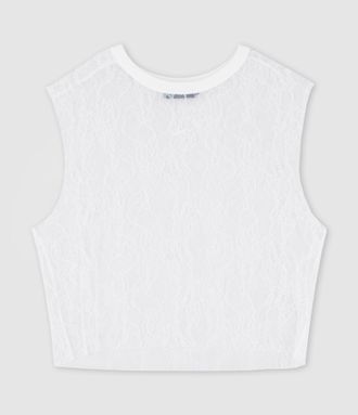 Jeanne Vouland Debardeur Lopi Lace Blanc