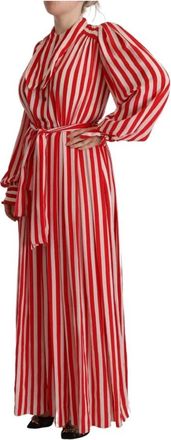 Dolce & Gabbana Femme, Robes, Rouge, Taille: 36 FR Robe Maxi Rayée Rouge Blanc