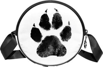 Generic Circle Sac &agrave; bandouli&egrave;re pour femme, petit sac &agrave; bandouli&egrave;re noir avec fermeture &eacute;clair, bretelles r&eacute;glables, sac &agrave; main rond d&eacute;contract&eacute; pour femmes 