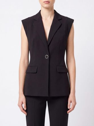Pinko Gilet de tailleur court &agrave; simple boutonnage en viscose avec revers en pointe