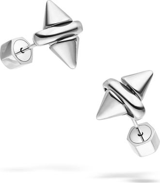 Liebeskind BERLIN Spikes Ohrring - Ohrstecker aus Edelstahl - Silber - 1 cm - Steckverschluss - wasserfest & hautfreundlich