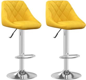 vidaXL Tabourets de bar lot de 2 jaune moutarde velours vidaXL