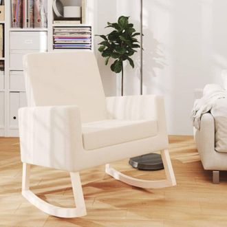 vidaXL Schaukelstuhl Creme Stoff Vidaxl