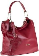 Pierre Cardin Sac à bandoulière pour femme en cuir véritable Made in Italy 33x30x12 cm 55092, Rubis, Taille unique
