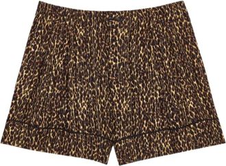 Saint Laurent Leopard-print Pyjama mit Gummizug - - Nightwear & Lounge - Damen - Braun - M