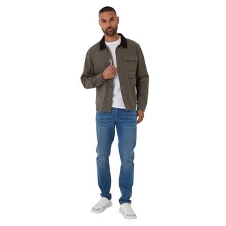 Threadbare Utility Jacke f&uuml;r Herren, Kord (Khakigr&uuml;n)
