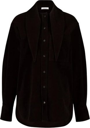 Ferragamo Femme, Blouses et Chemises, Brun, Taille: 38 FR Surchemise en velours c&ocirc;tel&eacute;