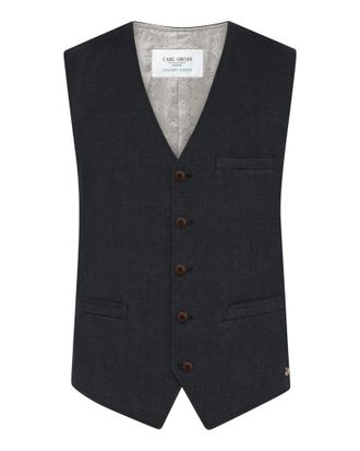 Carl Gross Kombiweste aus Leinen mit Taschen in