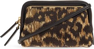 Etro Femme, Sacs, Brun, Taille: ONE Size Pochette Doc en raphia avec broderie animale