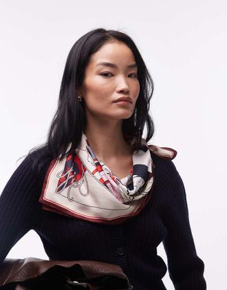 Tommy Hilfiger Foulard carr&eacute; &agrave; motifs - Rose clair