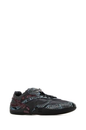 Miu Miu Womens Multicolor Fabric And Leather Sneakers Ardesiaastrale
