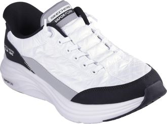 Skechers Herren Contour Foam Cozy Fit Sneaker, White Mesh/Duraleather/Black Trim, 42.5 EU