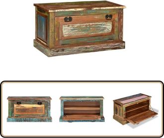 vidaXL Banc de rangement de chaussures Bois de récupération - Banc Coffre - Banc Rangement - Banc Entrée - Mobilier Vintage - Banc Design