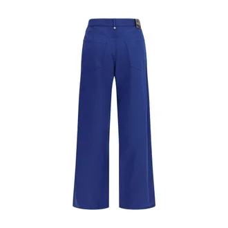 Max Mara Womens Blue Cotton Casual Pants