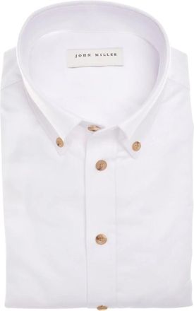 John Miller Homme, Chemises, Blanc, Taille: 4XL John Miller Wit 5142501