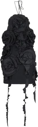 Blumarine Robe en taffetas &agrave; roses 3D - Femme - Robes - Noir - Taille: 38 FR