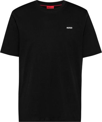 HUGO BOSS HUGO Herren Dero222 T-Shirt aus Baumwoll-Jersey mit Logo-Print Schwarz001 XXL