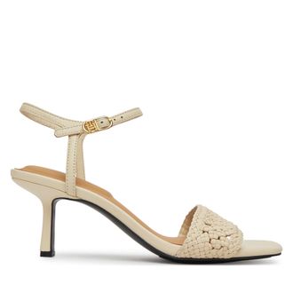 Tommy Hilfiger Sandalen Tommy Hilfiger Crochet Lthr Kitten Sandal FW0FW08587 Beige