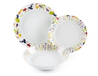 Excelsa Dripping Service de 18 assiettes en porcelaine