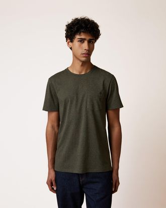 Faguo T-shirt vert fonc&eacute; coton