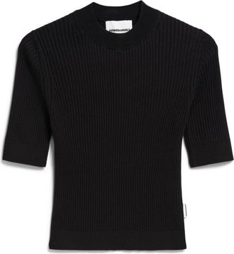 Armedangels Damen Strickshirt Slim Fit aus Bio-Baumwoll Mix SILJIAA Fitted Black