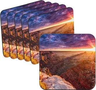 Fabulous Untersetzer aus Kork - Grand Canyon Arizona UNESCO Welterbe Sonnenuntergang - 6 Stück (95 x 95 mm)