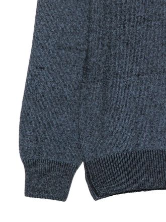 C.P. Company Wool Marl Quarter-Zip Sweater - Navy
