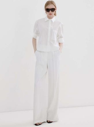 Mango Chemise perles &agrave; poche blanc cass&eacute; - Femme - S - MANGO