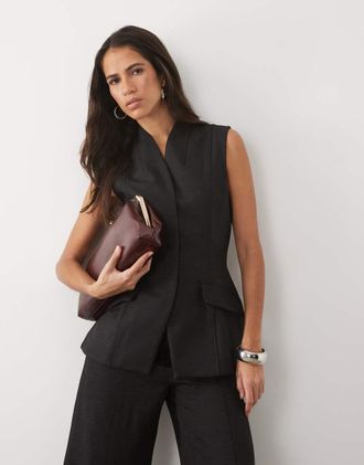 Asos gilet de costume coordonn&eacute; ajust&eacute; noir