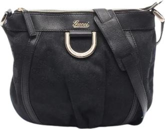 Gucci Sac bandouli&egrave;re Abby GG Canvas Cuir Pre-owned - Femme - Pre-owned - Noir - Taille: ONE Size