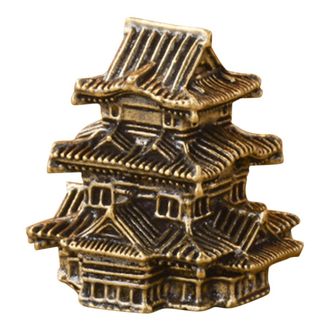 BESPORTBLE VALICLUD Miniatur Pagoden Skulptur aus Messing Vintage Pavillon Figurine Filigrane Deko f&uuml;r Wohnzimmer B&uuml;ro und Zen Garten Dekorative Mini Figuren f&uuml;r