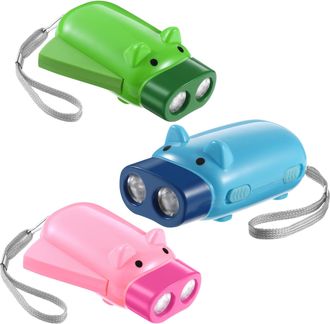 PartyKindom 3st&uuml;cke Handbetriebene Taschenlampe Mit Niedlichem Schweinemotiv Kompakt Leicht Und Sto&szlig;fest Tragbare Elektrische Taschenlampe F&uuml;r Camping Und Nachtak