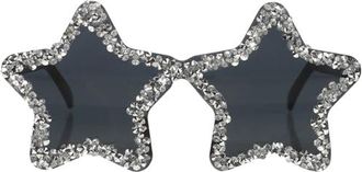 Supvox Lunettes de Soleil &Eacute;toiles sans Monture Faits Main pour F&ecirc;tes Plage Club, Accessoires pour Adultes Noir Paillettes